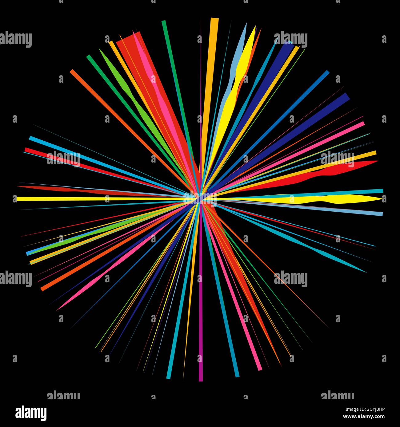 Radial, radiating lines, stripes abstract circular element. Rays, beams ...