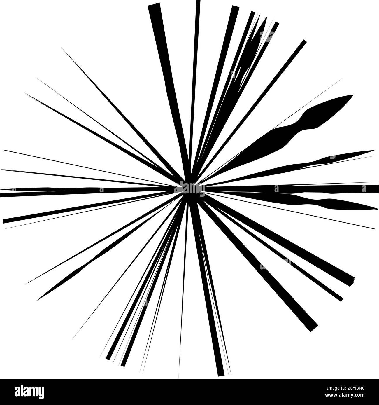 Radial, radiating lines, stripes abstract circular element. Rays, beams ...