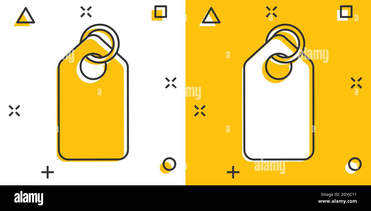 Price tag icon in comic style. Label cartoon vector illustration on ...