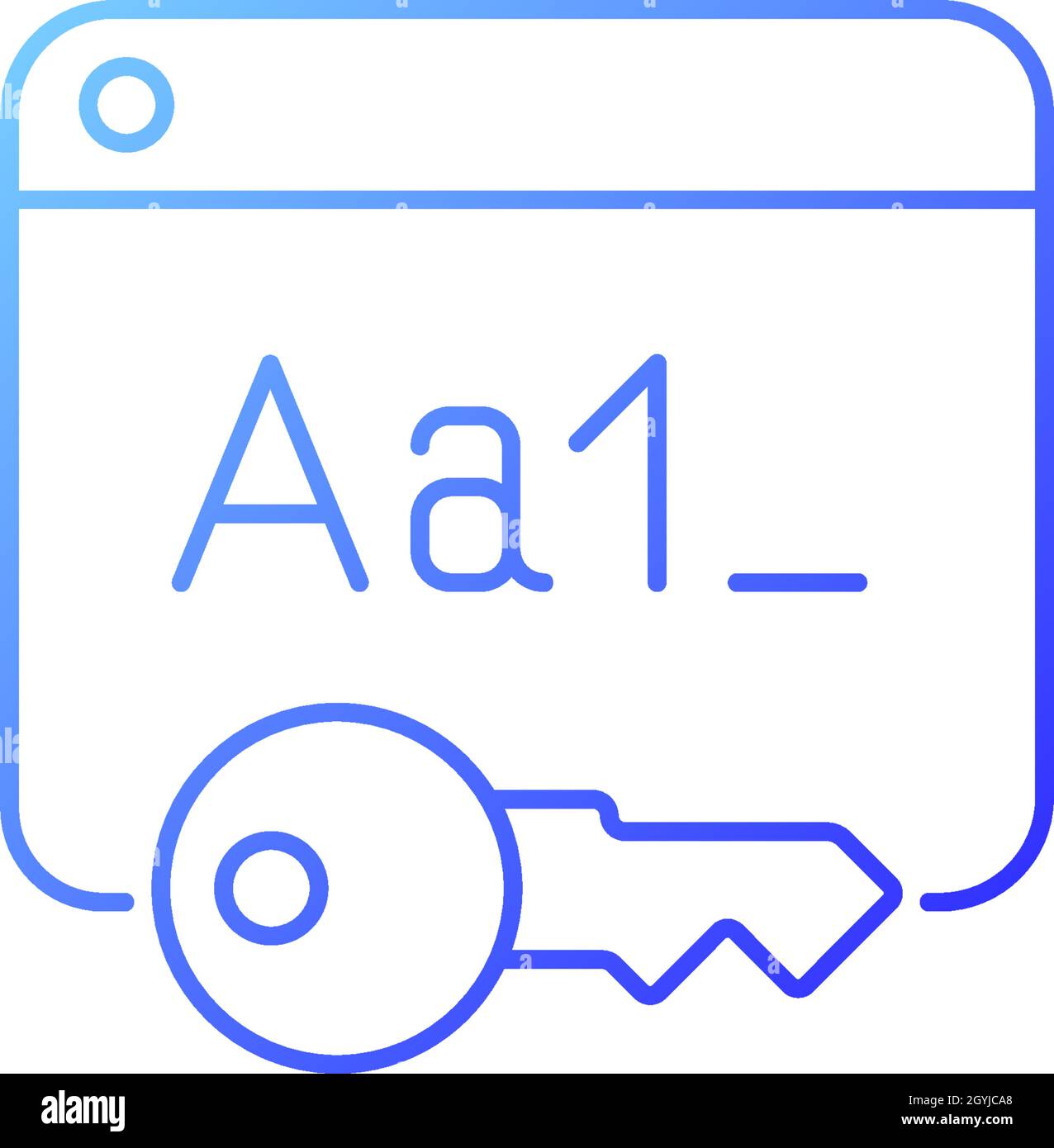 Letter And Number Password Gradient Linear Vector Icon Stock Vector