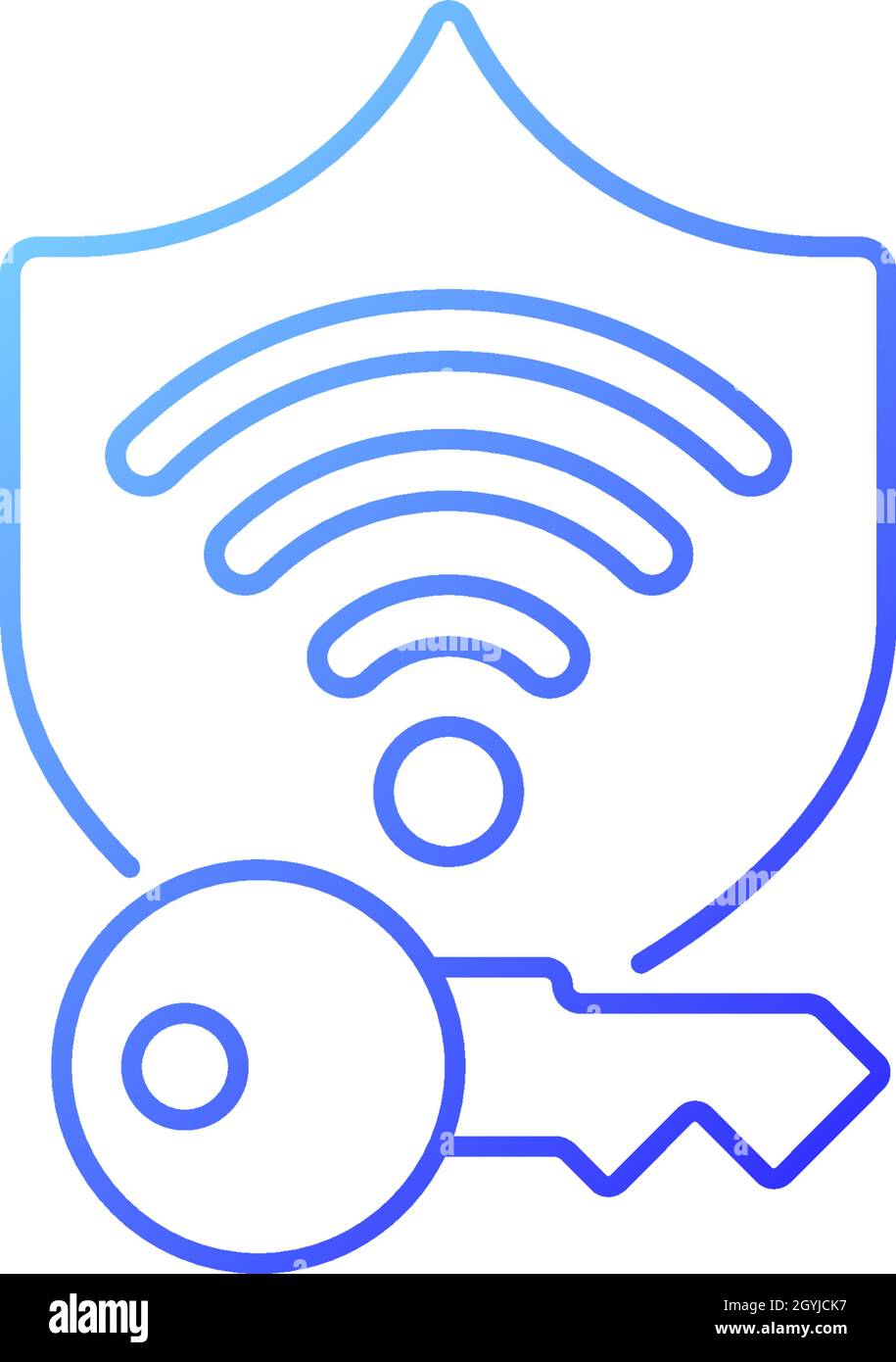 Protected Wifi Password Gradient Linear Vector Icon Stock Vector Image And Art Alamy