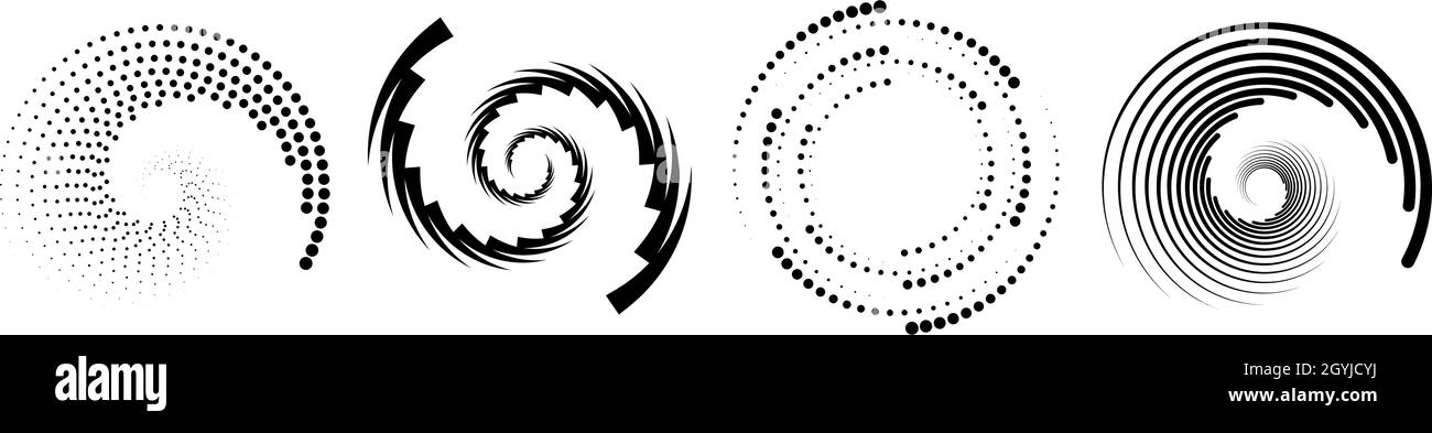 Spiral, swirl ,twirl circular, concentric element. Whirlpool, whirlwind ...