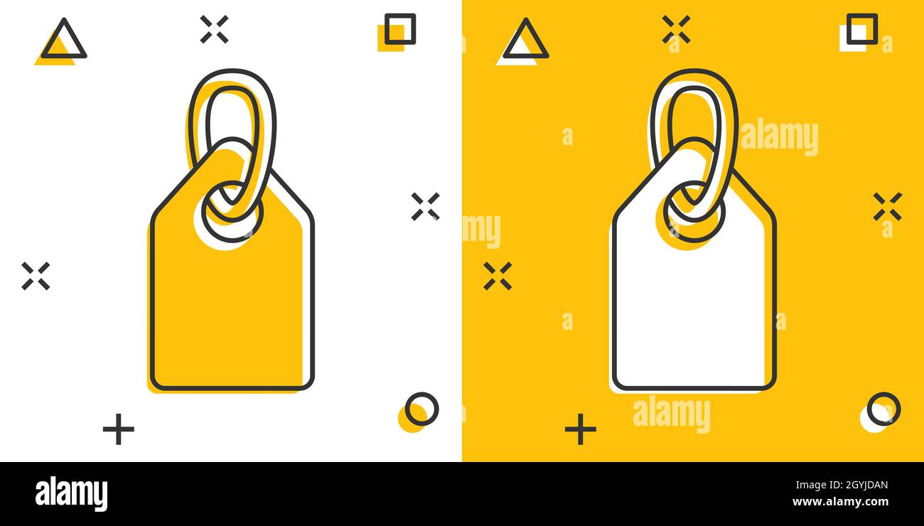 Price tag icon in comic style. Label cartoon vector illustration on ...