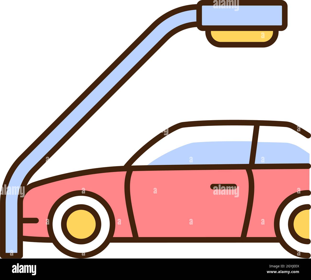 Single-vehicle collision RGB color icon Stock Vector Image & Art - Alamy