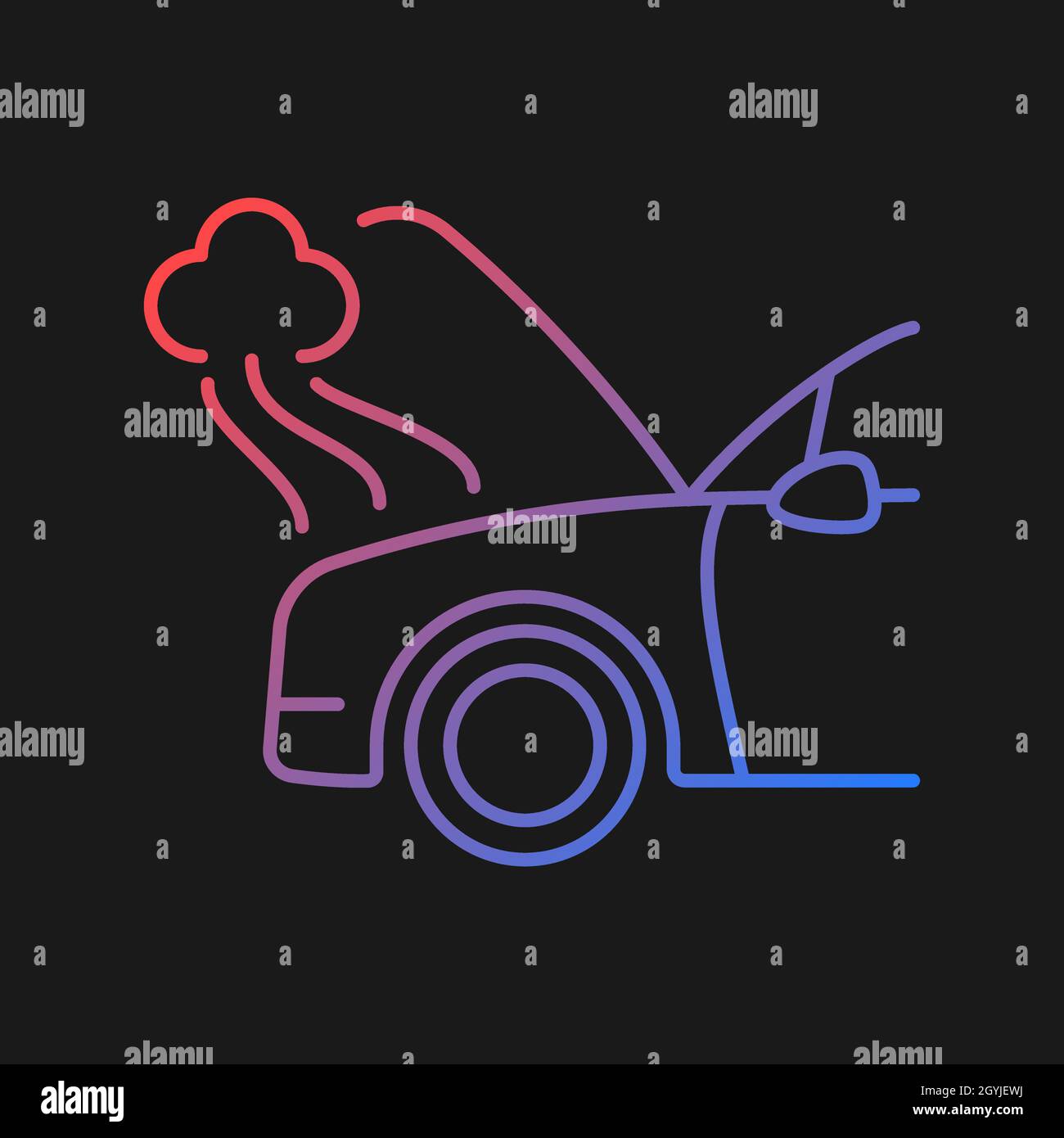 Car engine damage gradient vector icon for dark theme Stock Vector ...