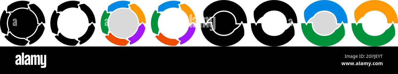 Circular arrows for steps, stages, phases concepts. Cyclic, cycle ...