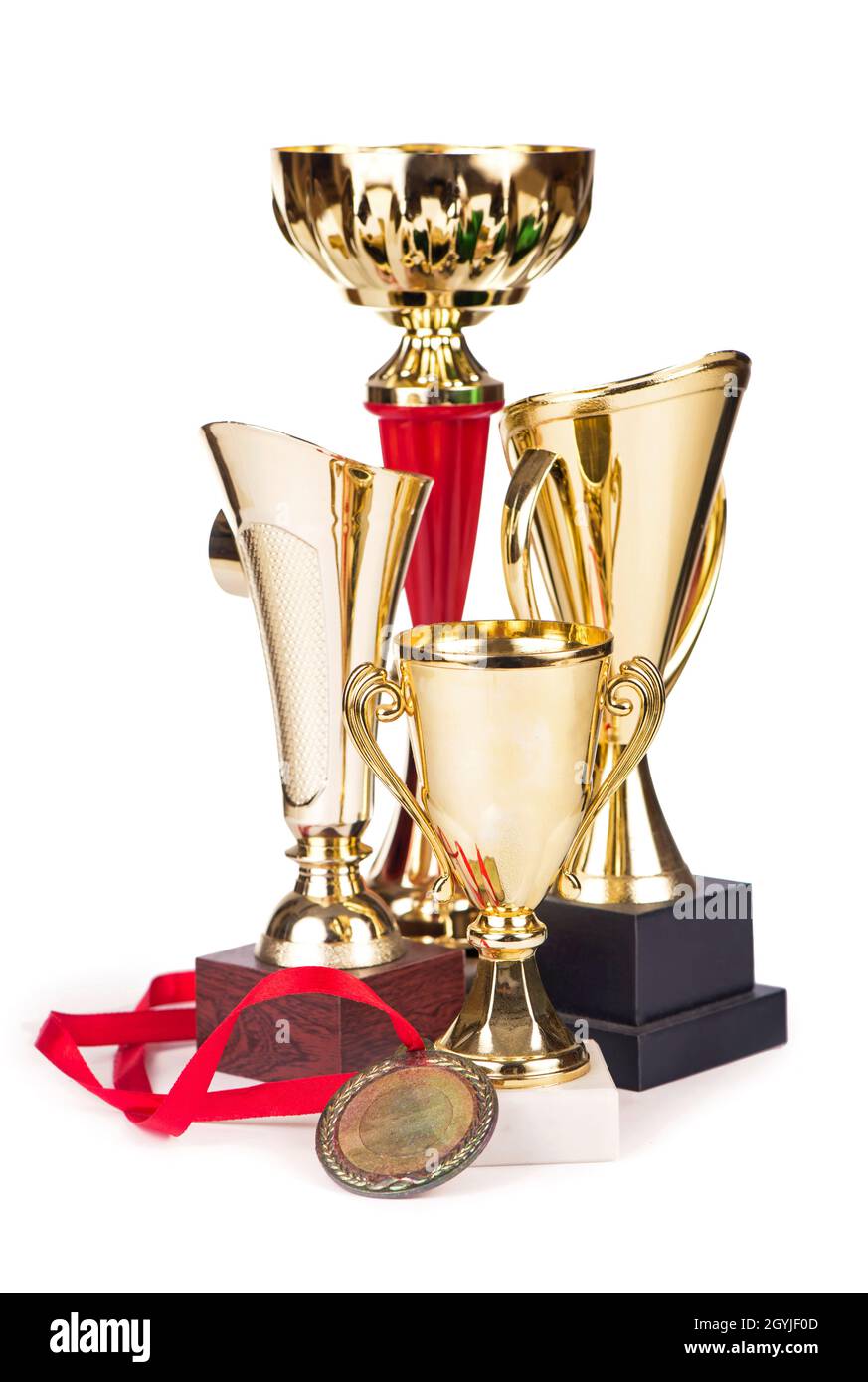 Gold prize cups medals Cut Out Stock Images & Pictures - Alamy