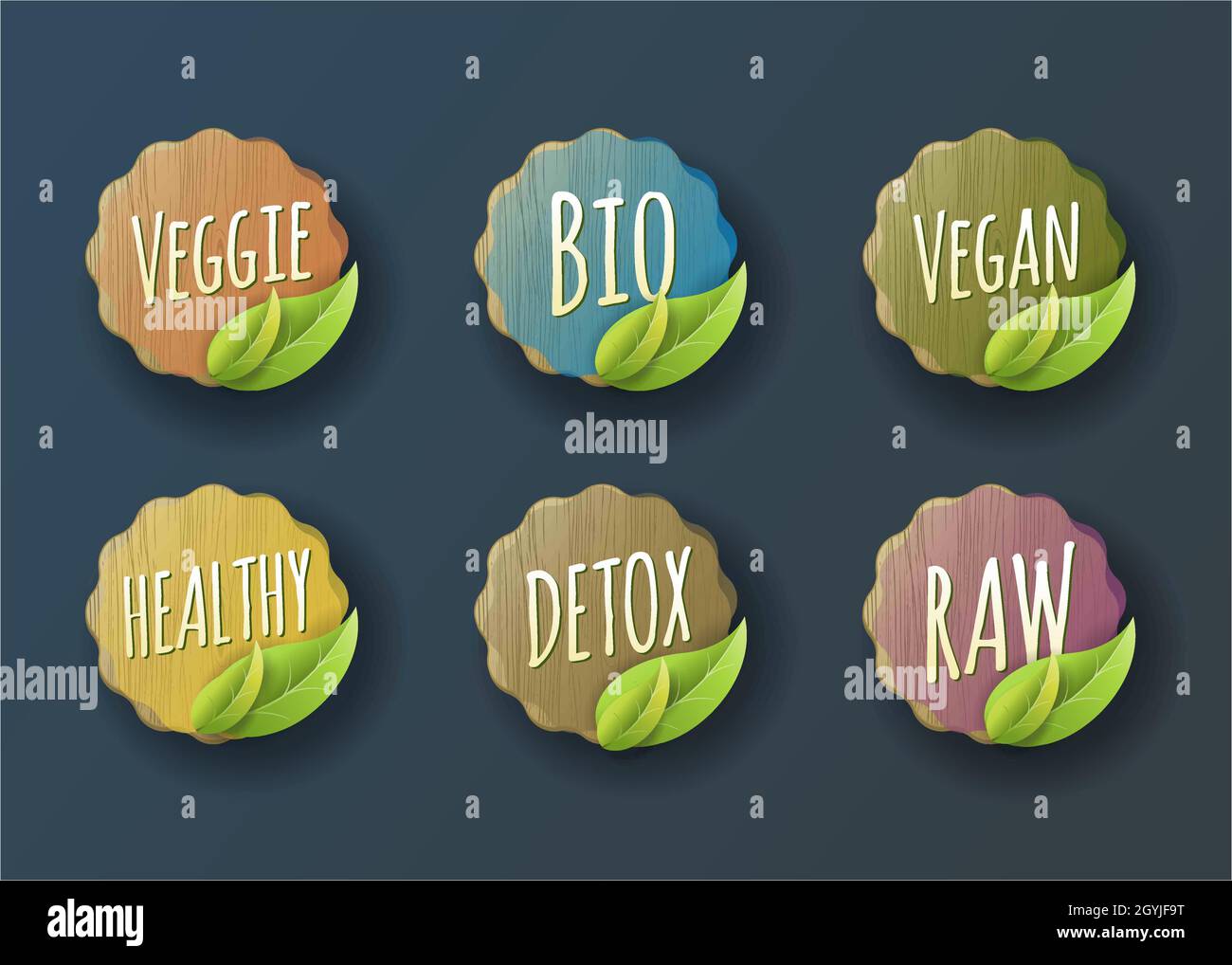Bio Food Lable Set. Vector Illustration Collection Stock Vector Image ...