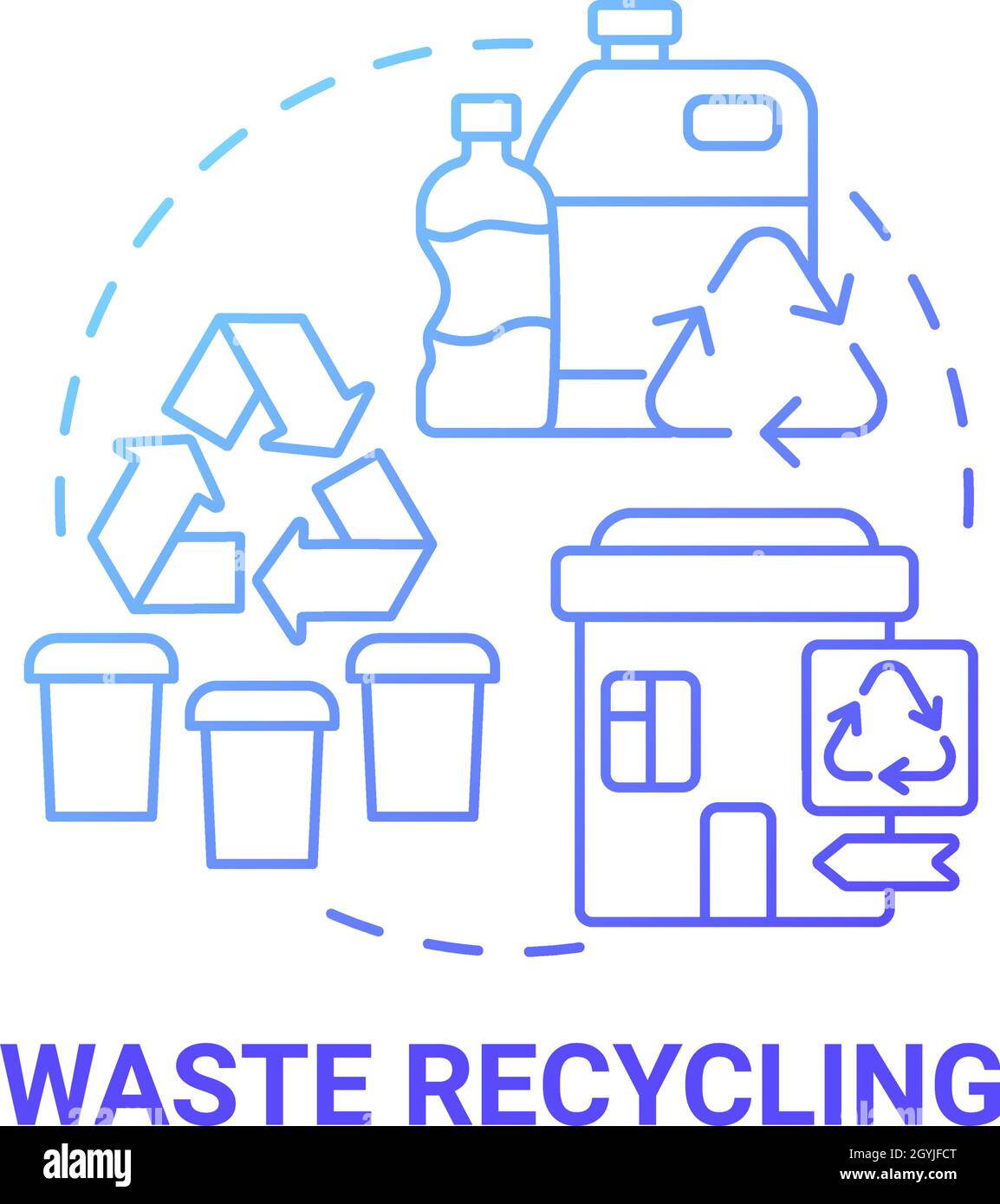 Waste recycling blue gradient concept icon Stock Vector Image & Art - Alamy