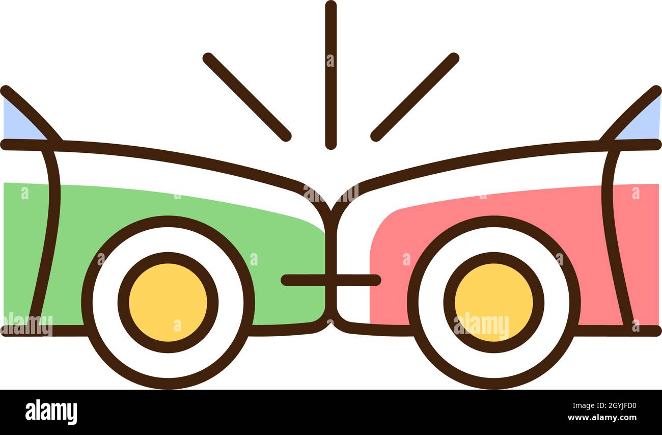 Head-on collision RGB color icon Stock Vector Image & Art - Alamy