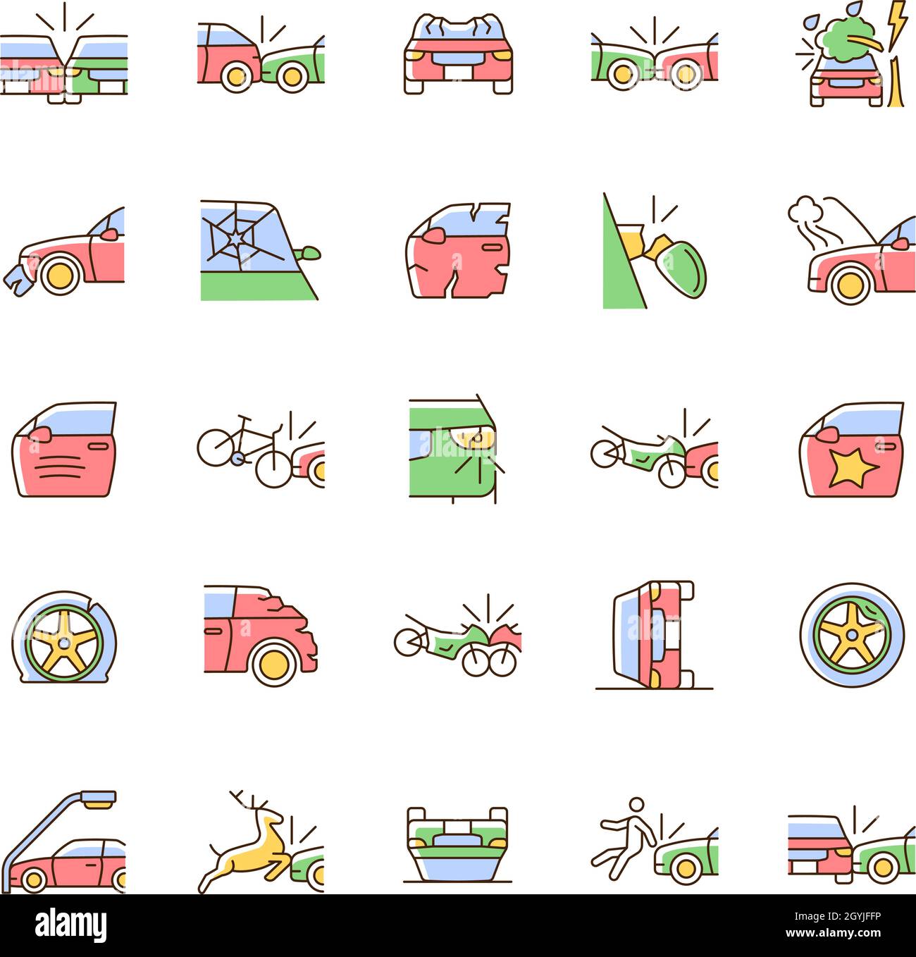 Car accident types RGB color icons set Stock Vector Image & Art - Alamy Car accident types RGB color icons set Stock Vector Image & Art - Alamy