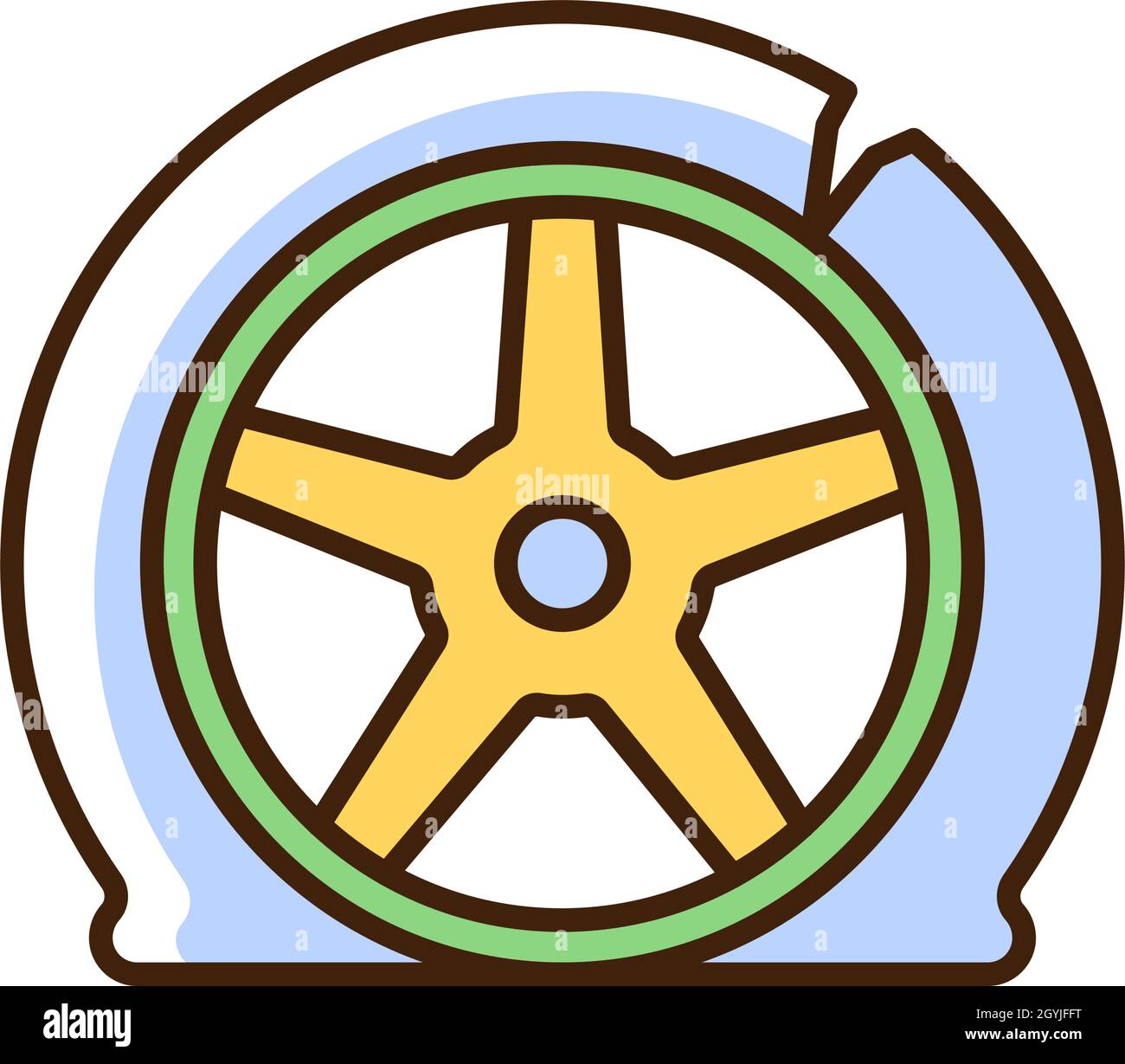 Tyre damage RGB color icon Stock Vector Image & Art - Alamy