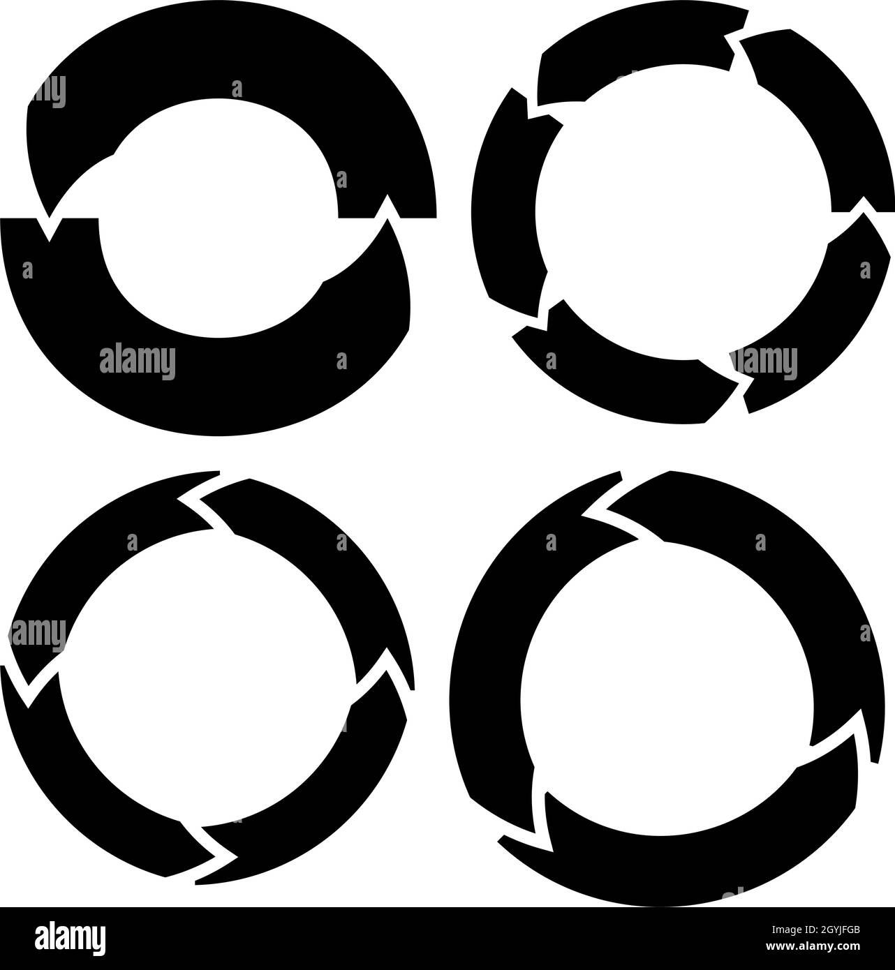 Circular arrows for steps, stages, phases concepts. Cyclic, cycle ...