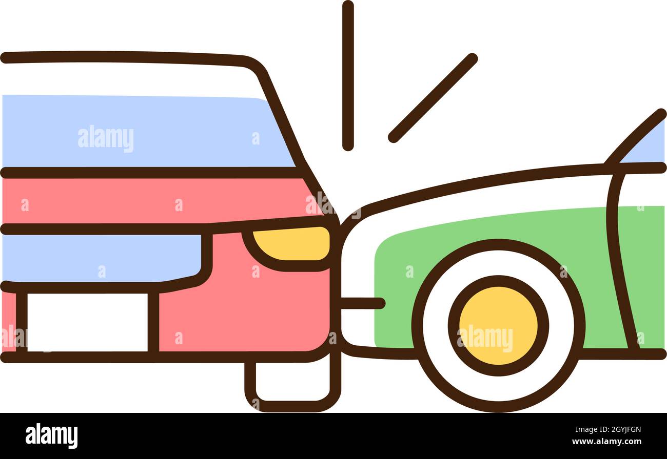Side collision RGB color icon Stock Vector Image & Art - Alamy