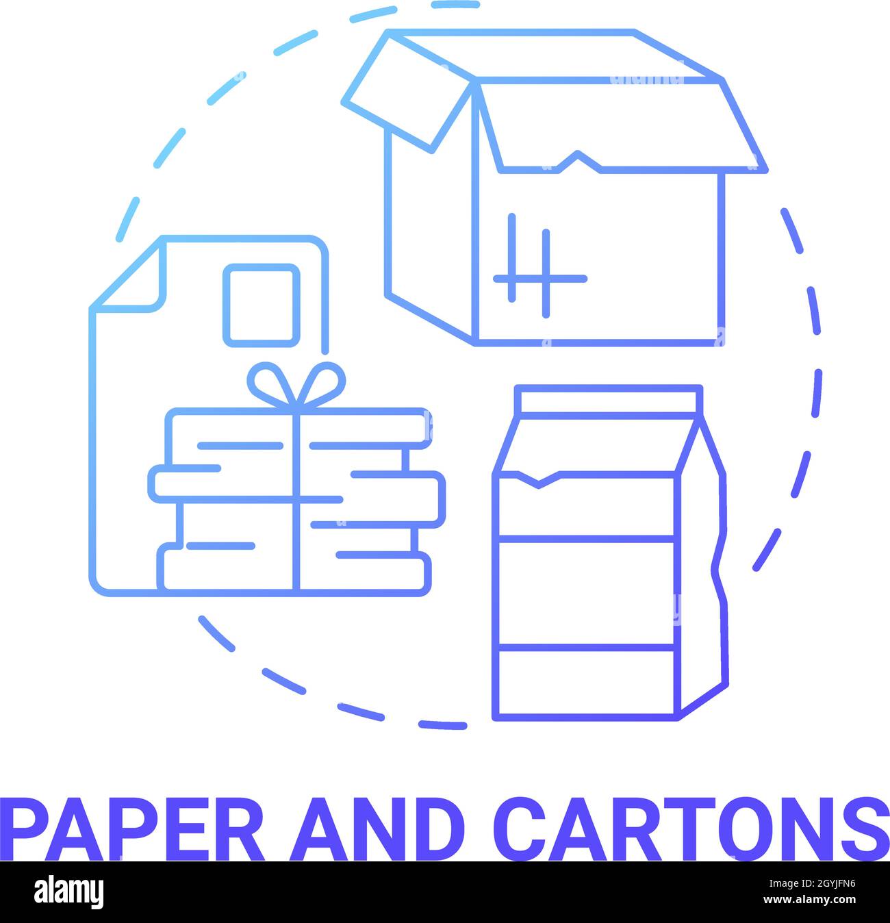 Paper and cartons blue gradient concept icon Stock Vector Image & Art ...