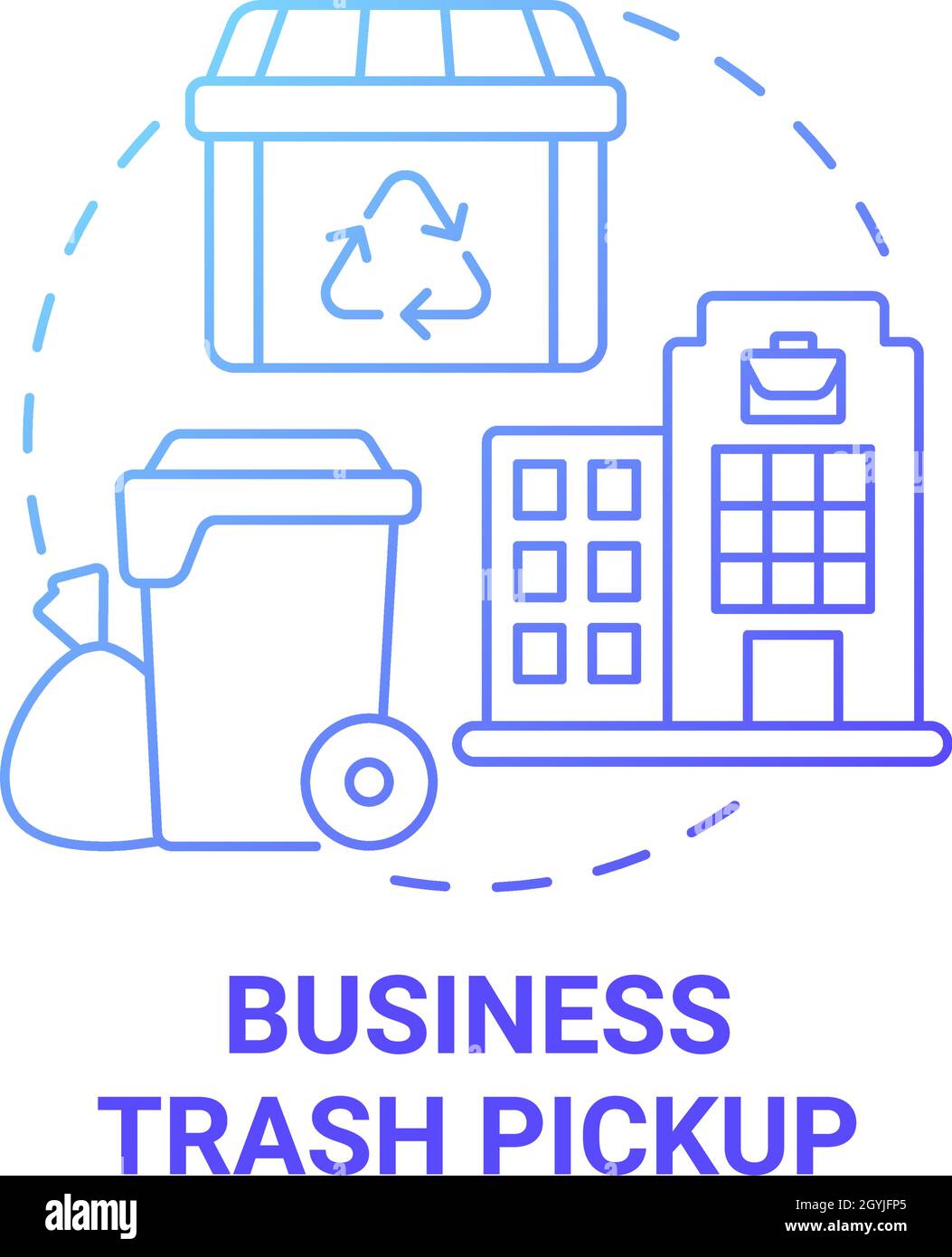 Business trash pickup blue gradient concept icon Stock Vector Image ...