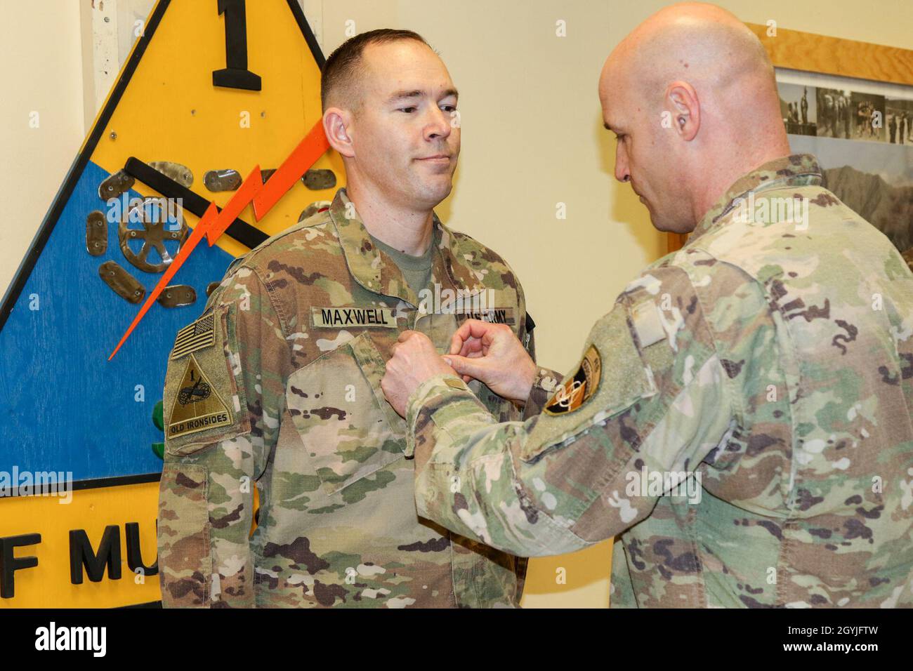 Newly promoted Chief Warrant Officer 3 Douglas Maxwell gets pinned at a ...
