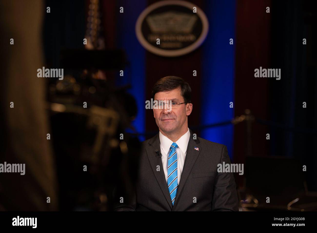 Defense Secretary Mark T. Esper is interviewed on MSNBC's Andrea ...