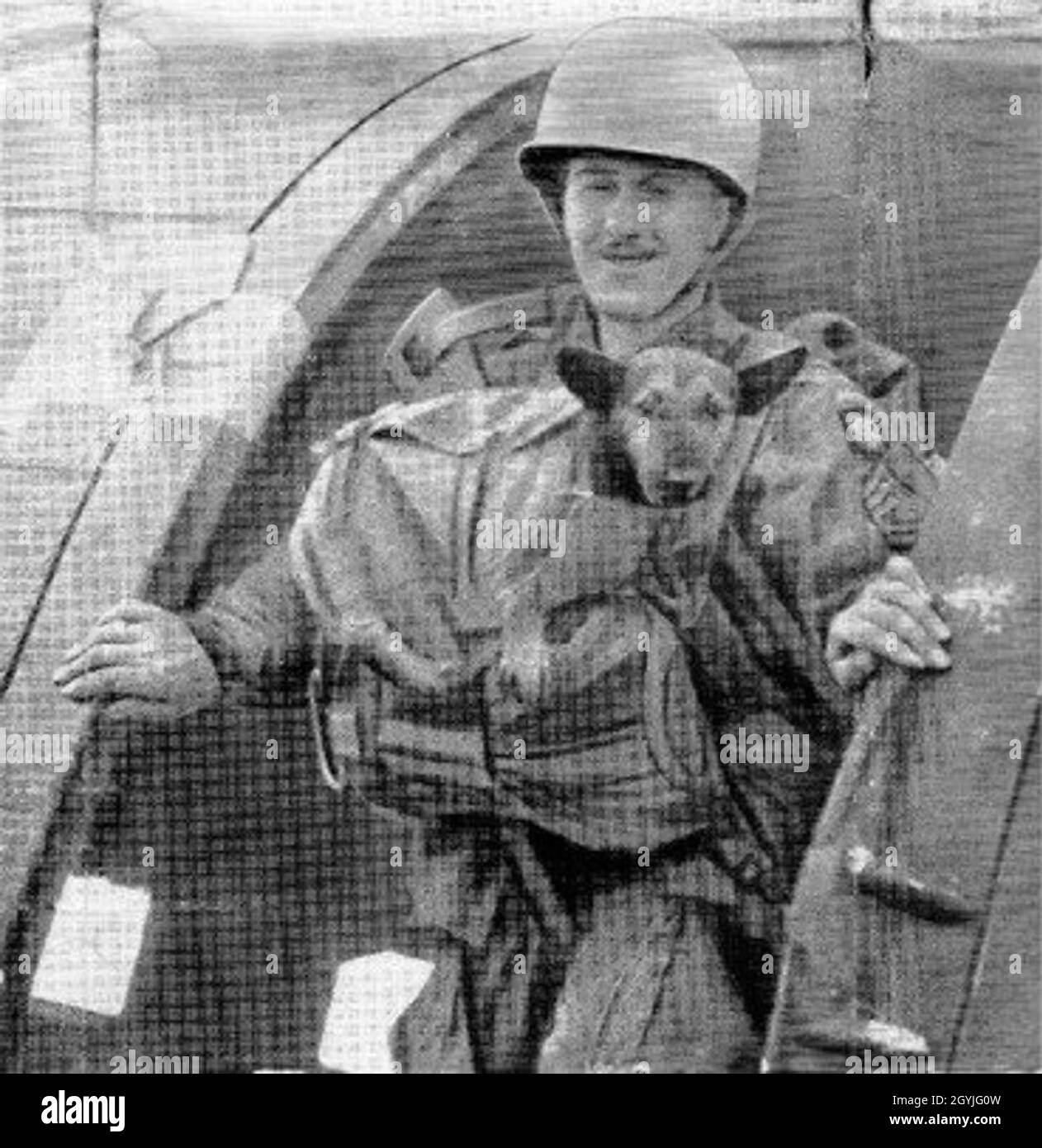 Army 1st Sgt. Leonard Funk, poses with Shorty, an 8-month-old puppy ...