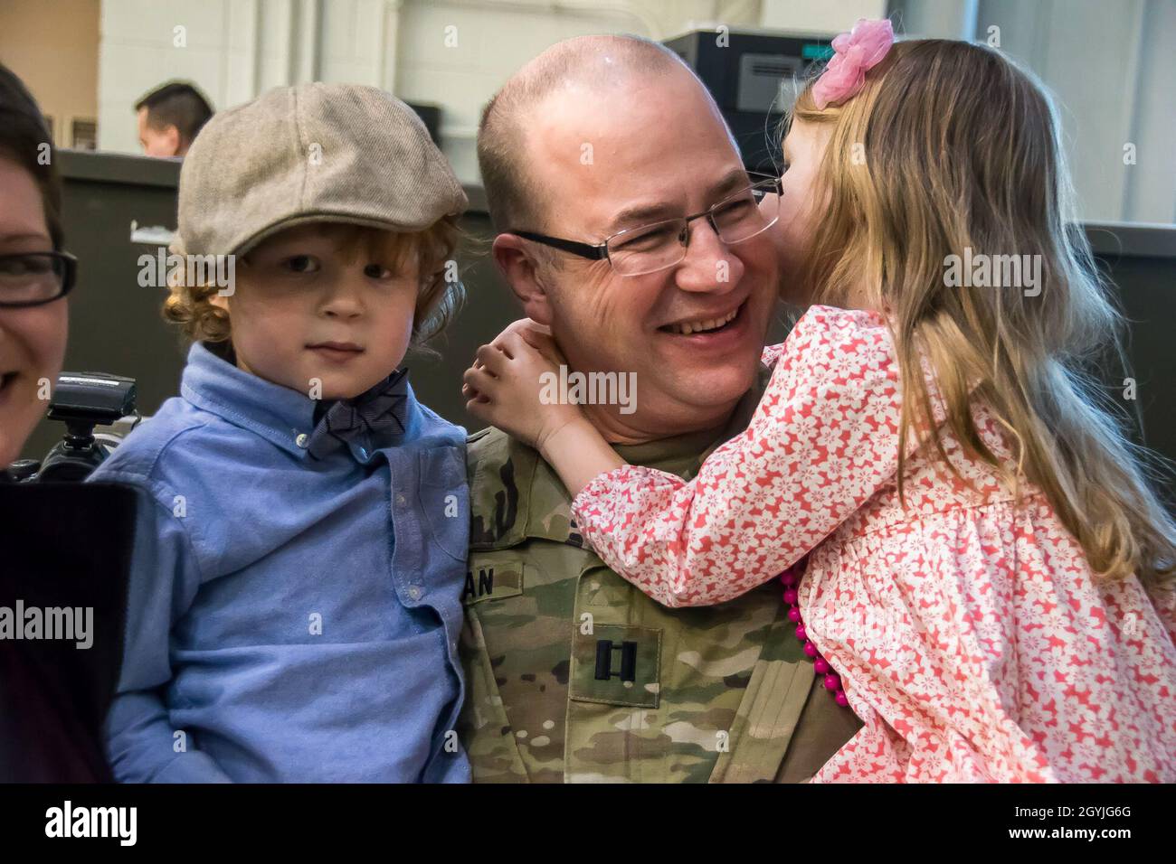 Chaplain (Capt.) Matthew Sullivan, unit chaplain, spends a few monments ...