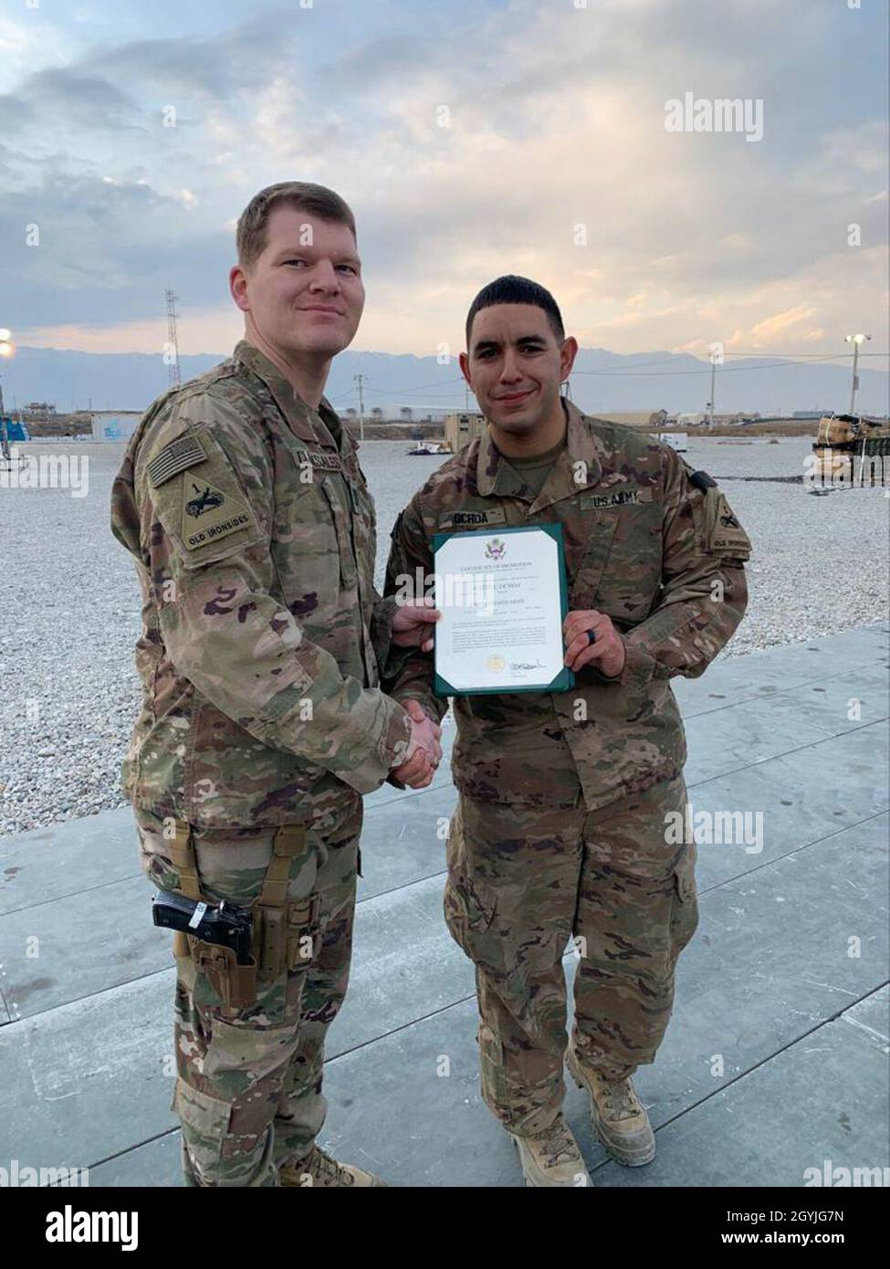 Sgt. Austin Ochoa poses with Capt. William Clinkscales, 1st Armored ...
