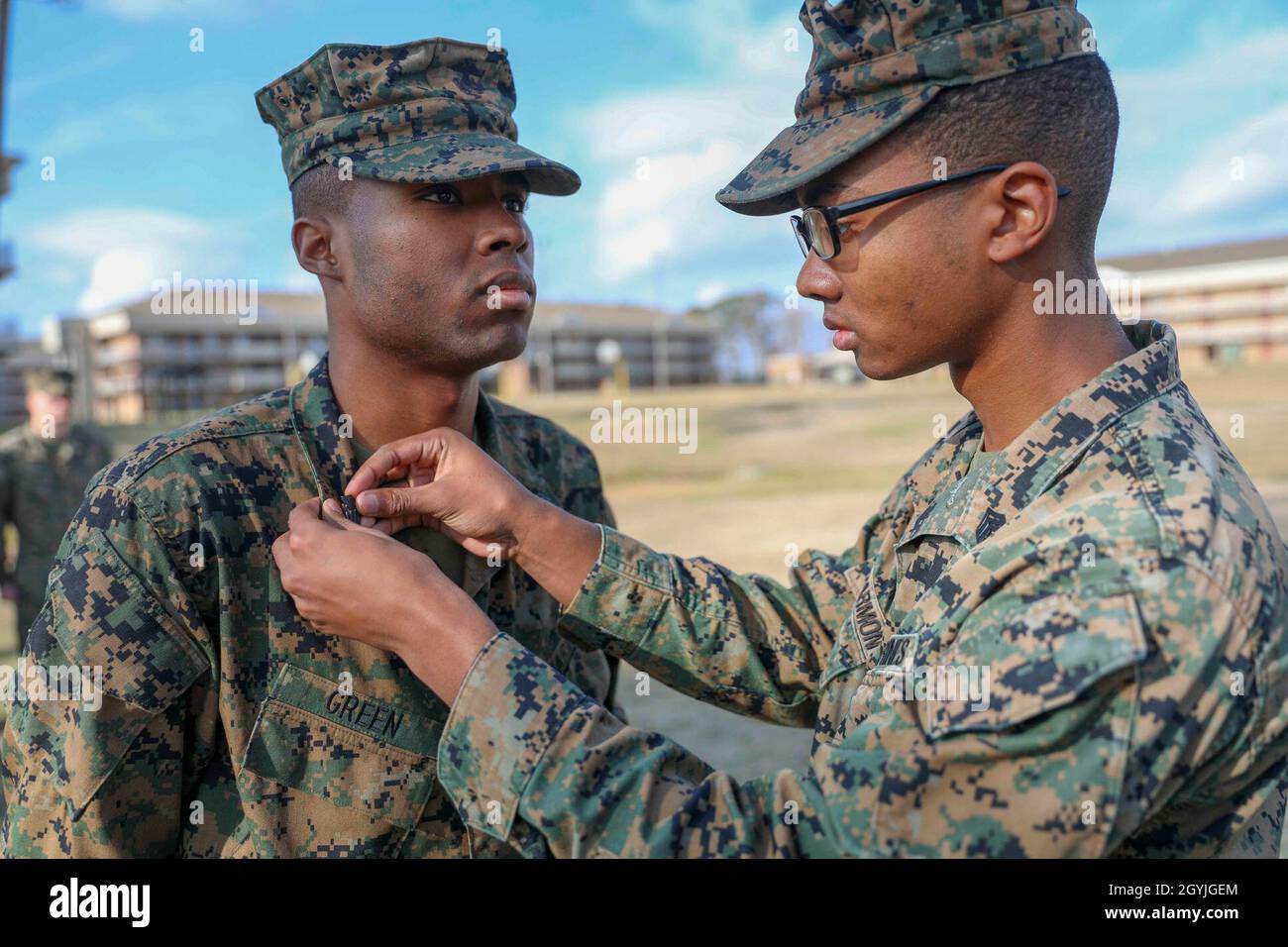 U.S. Marine Sgt. Jonathan Foster, a logistics/embarkation specialist ...