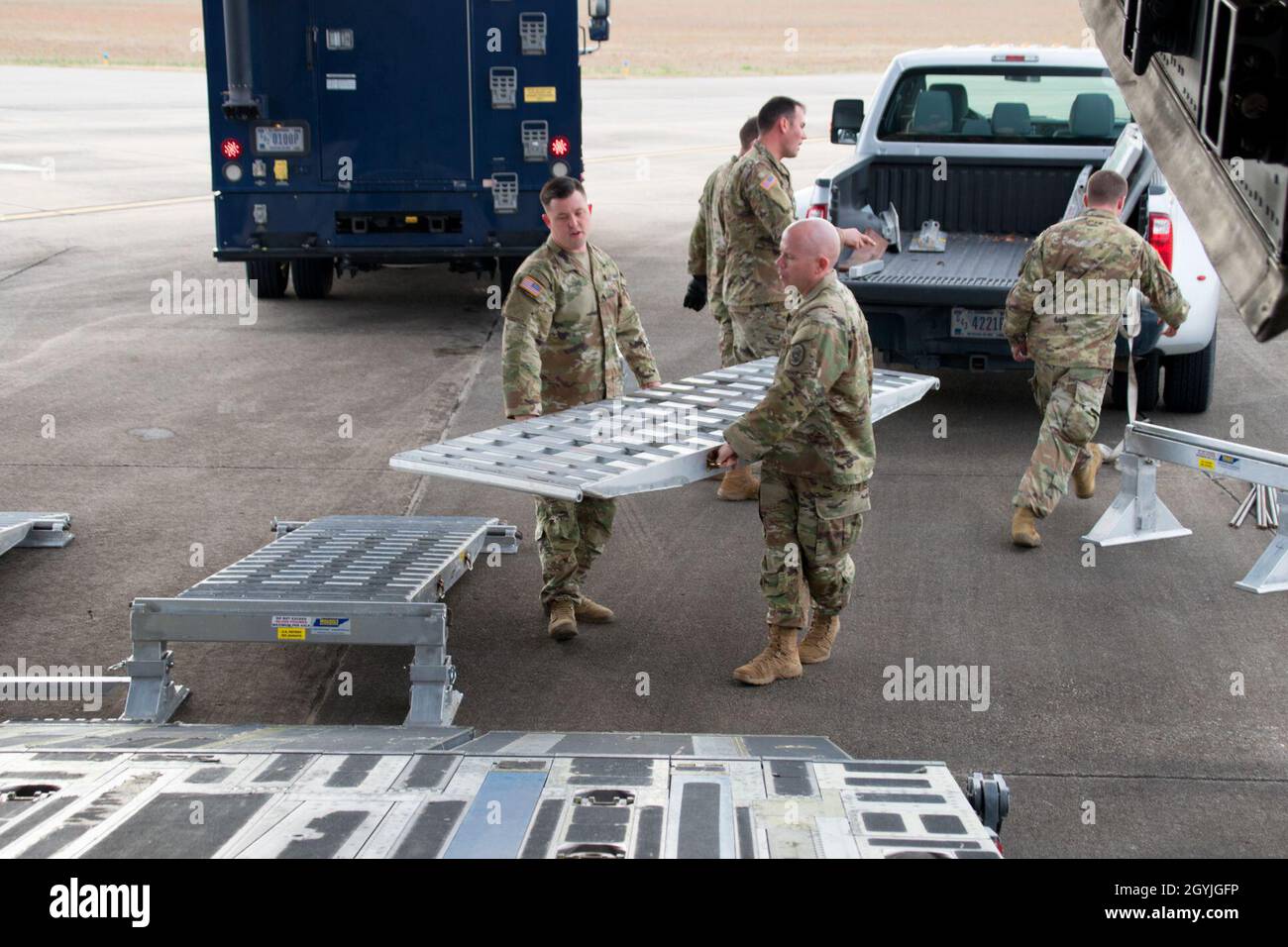 The 43rd Civil Support Team (CST), South Carolina National Guard, loads ...