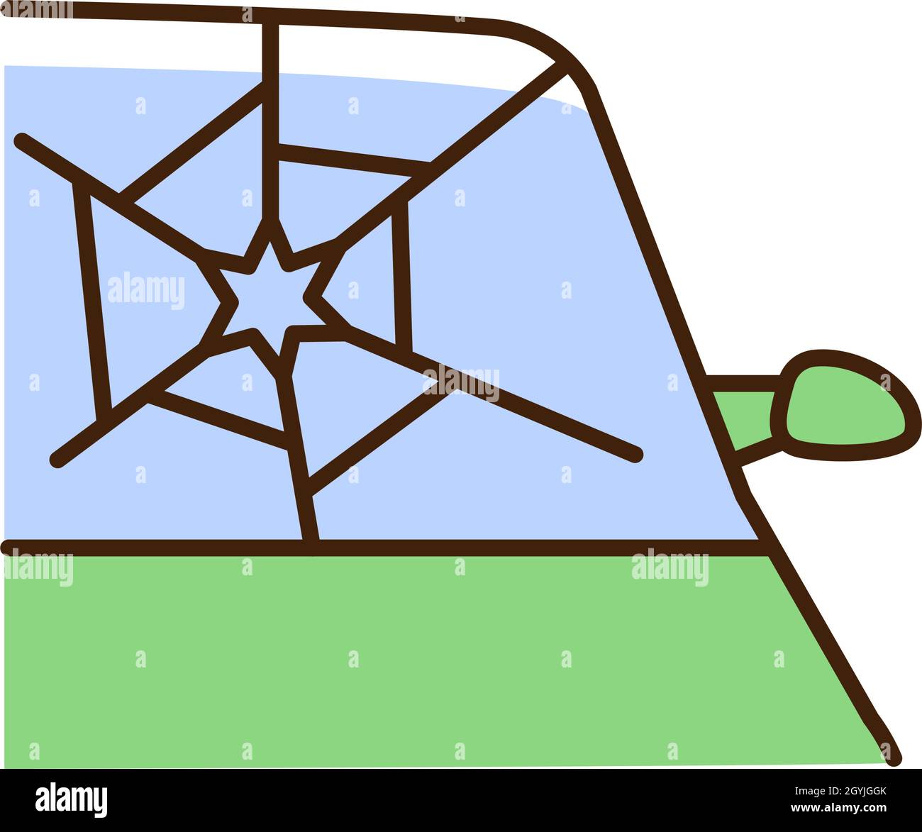 Broken glass icon outline Cut Out Stock Images & Pictures - Alamy