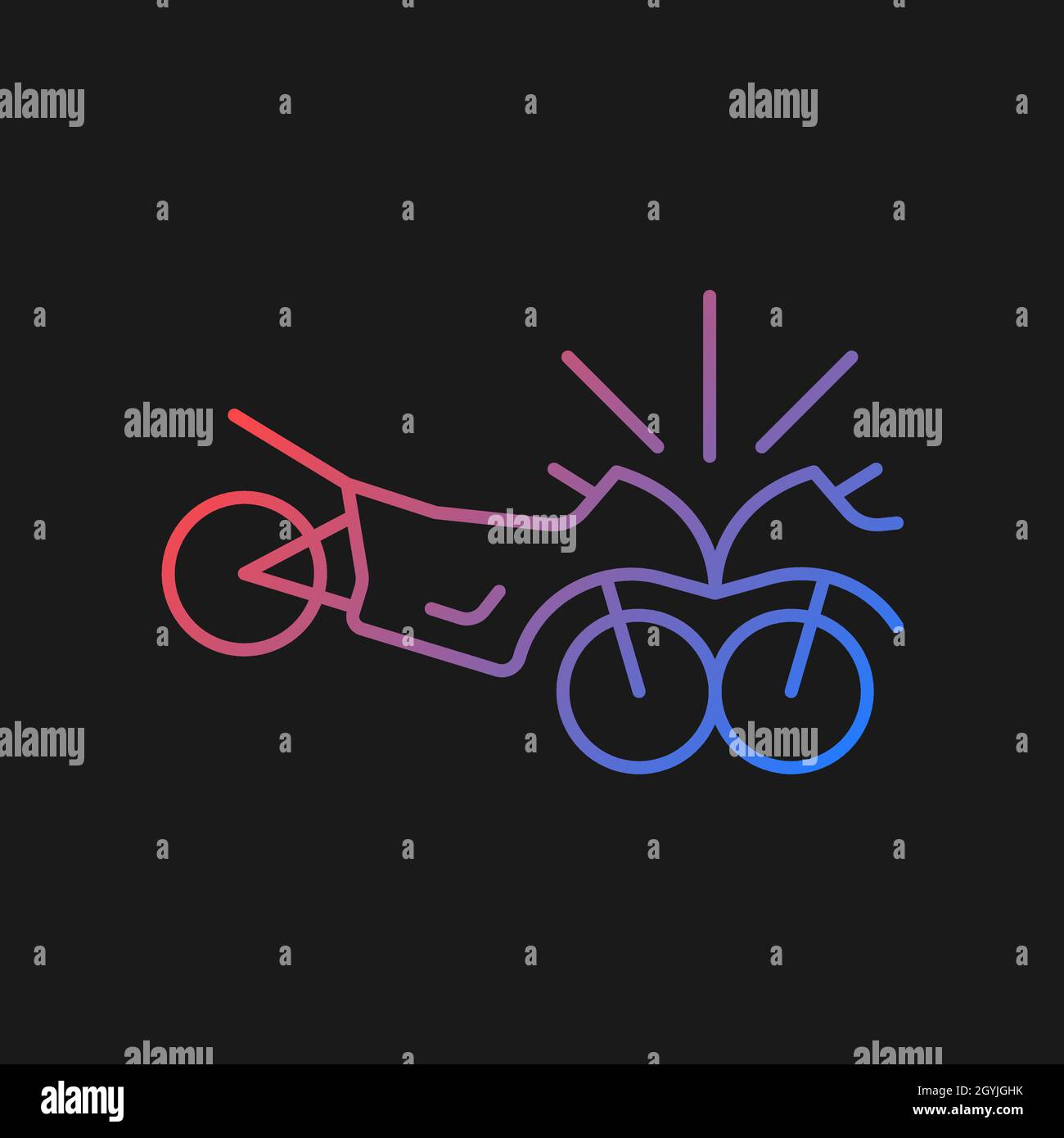 Motorcycles accident gradient vector icon for dark theme Stock Vector ...