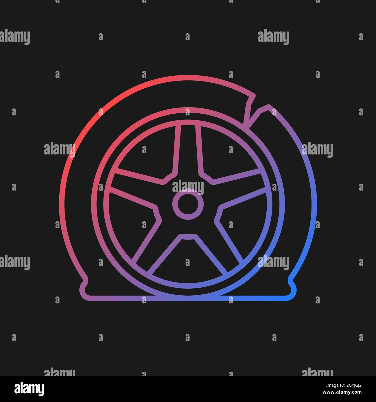 Flat tyre drawing hi-res stock photography and images - Alamy