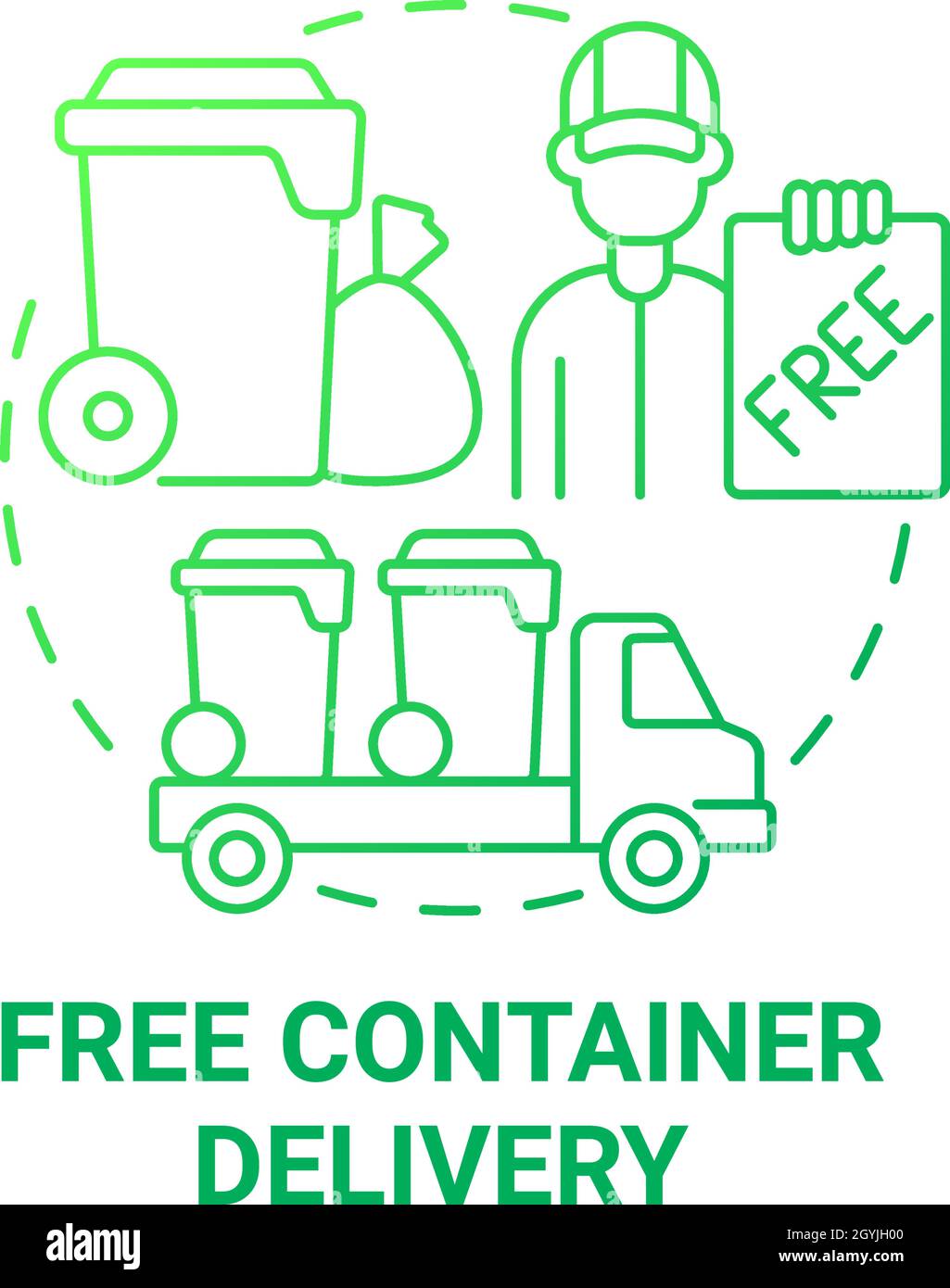 Free container delivery green gradient concept icon Stock Vector Image ...