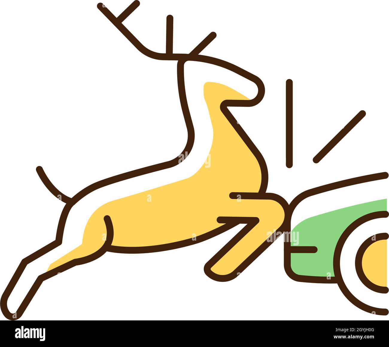 Collision with animals RGB color icon Stock Vector Image & Art - Alamy
