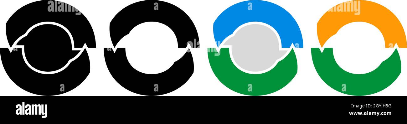 Circular arrows for steps, stages, phases concepts. Cyclic, cycle ...