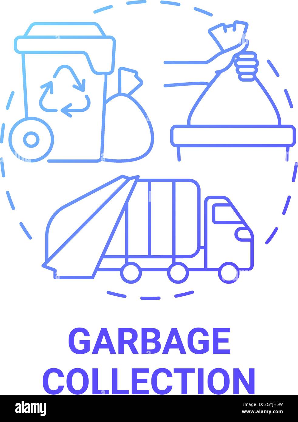 Garbage collection blue gradient concept icon Stock Vector Image & Art ...