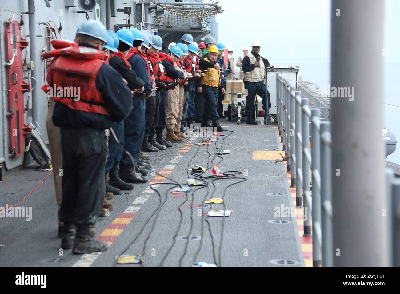 200104-M-OO419-MEDITERRANEAN SEA (Jan. 4, 2020) U.S. Navy Sailors with ...