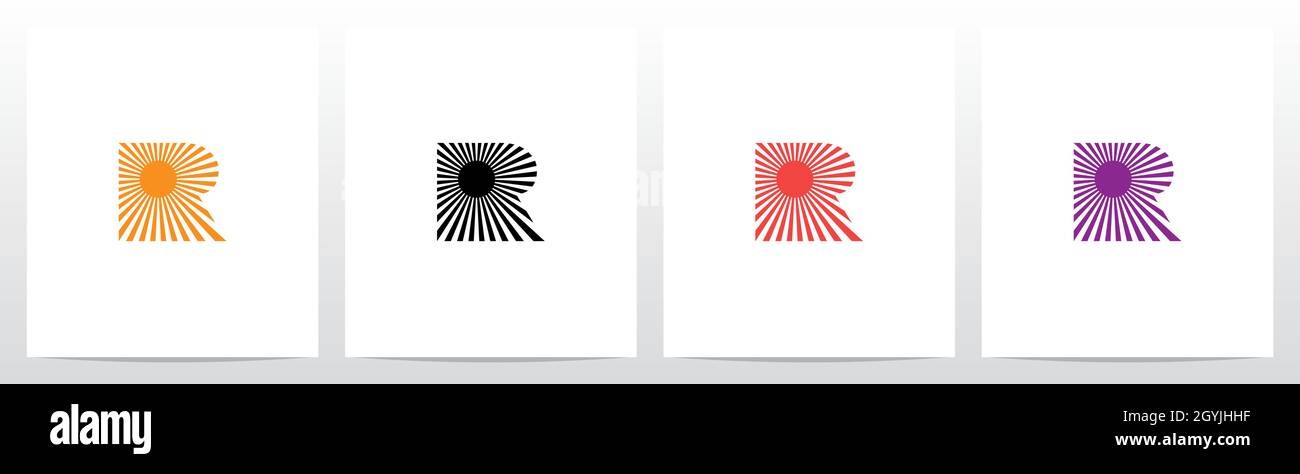 Sun Light On Letter Logo Design R Stock Vector Image & Art - Alamy