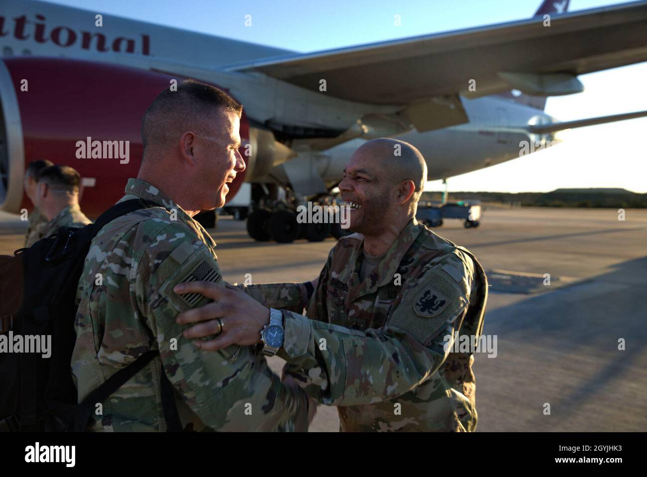 Command Sgt. Maj. Carl M. Sheckles greets soldiers from the 11th ...
