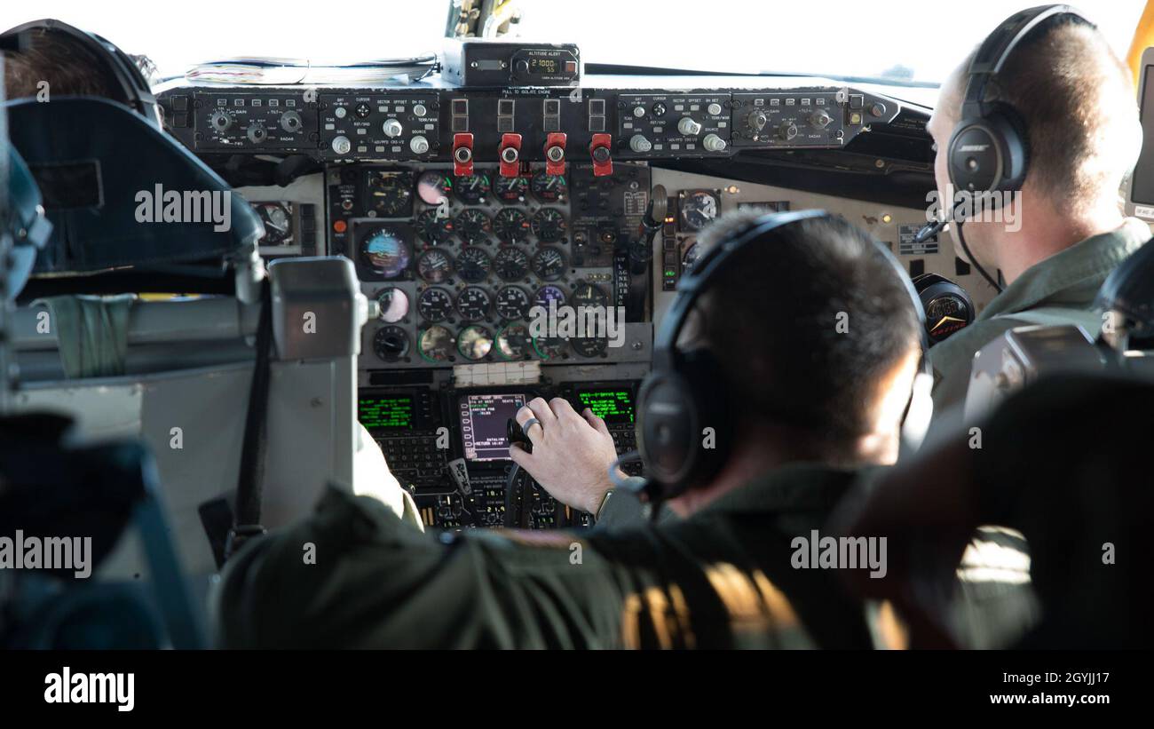 Maj. John Milam and 1st Lt. Jourdan Lee, KC-135 pilots assigned to the ...