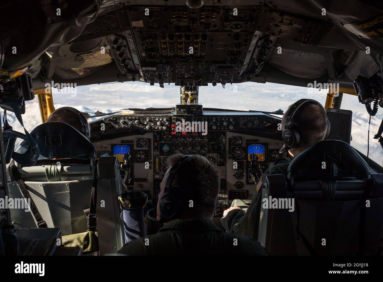 Maj. John Milam and 1st Lt. Jourdan Lee, KC-135 pilots assigned to the ...