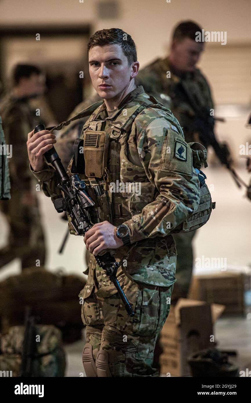 A U.S. Army paratrooper assigned to 1st Battalion, 503rd Infantry ...