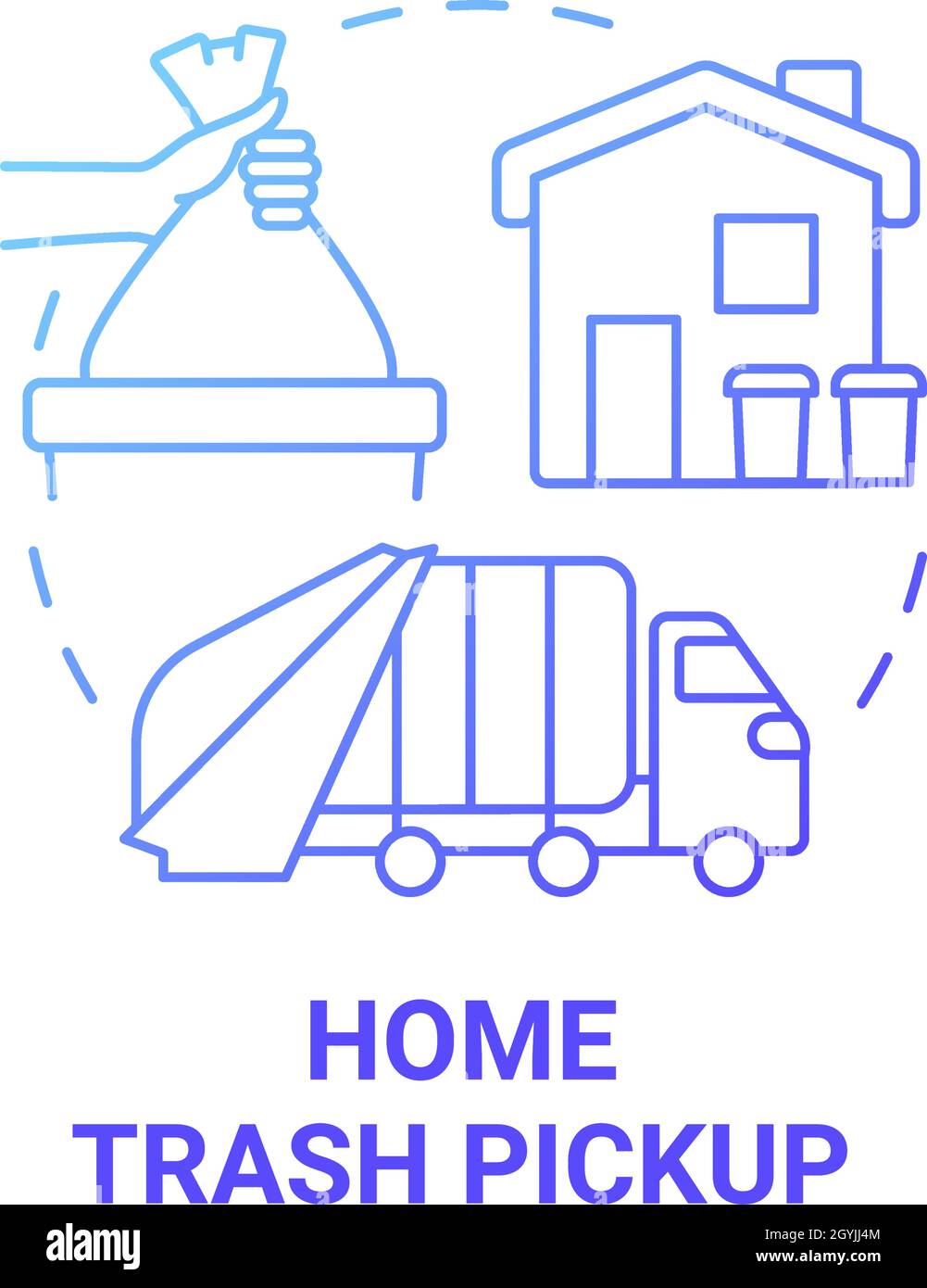 Home trash pickup blue gradient concept icon Stock Vector Image & Art ...