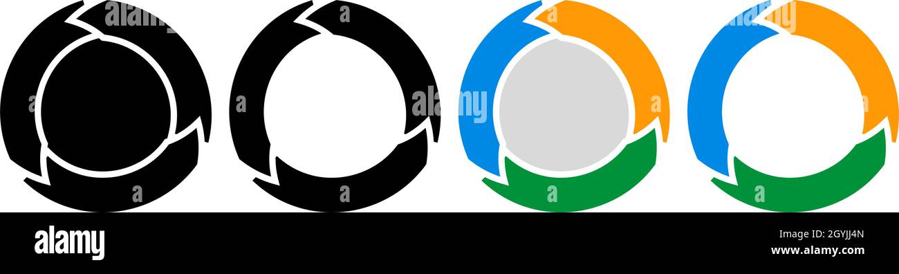Circular arrows for steps, stages, phases concepts. Cyclic, cycle ...