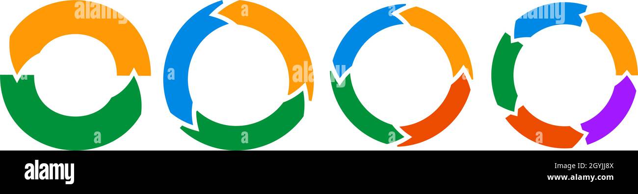 Circular arrows for steps, stages, phases concepts. Cyclic, cycle ...