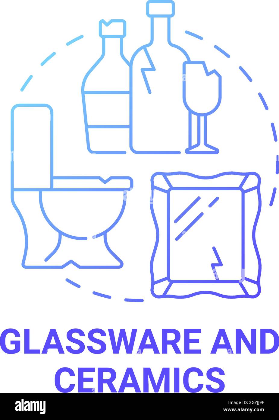 Glassware and ceramics blue gradient concept icon Stock Vector Image ...