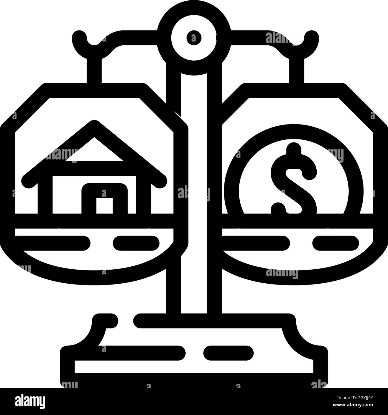 property division after divorce line icon vector illustration Stock ...