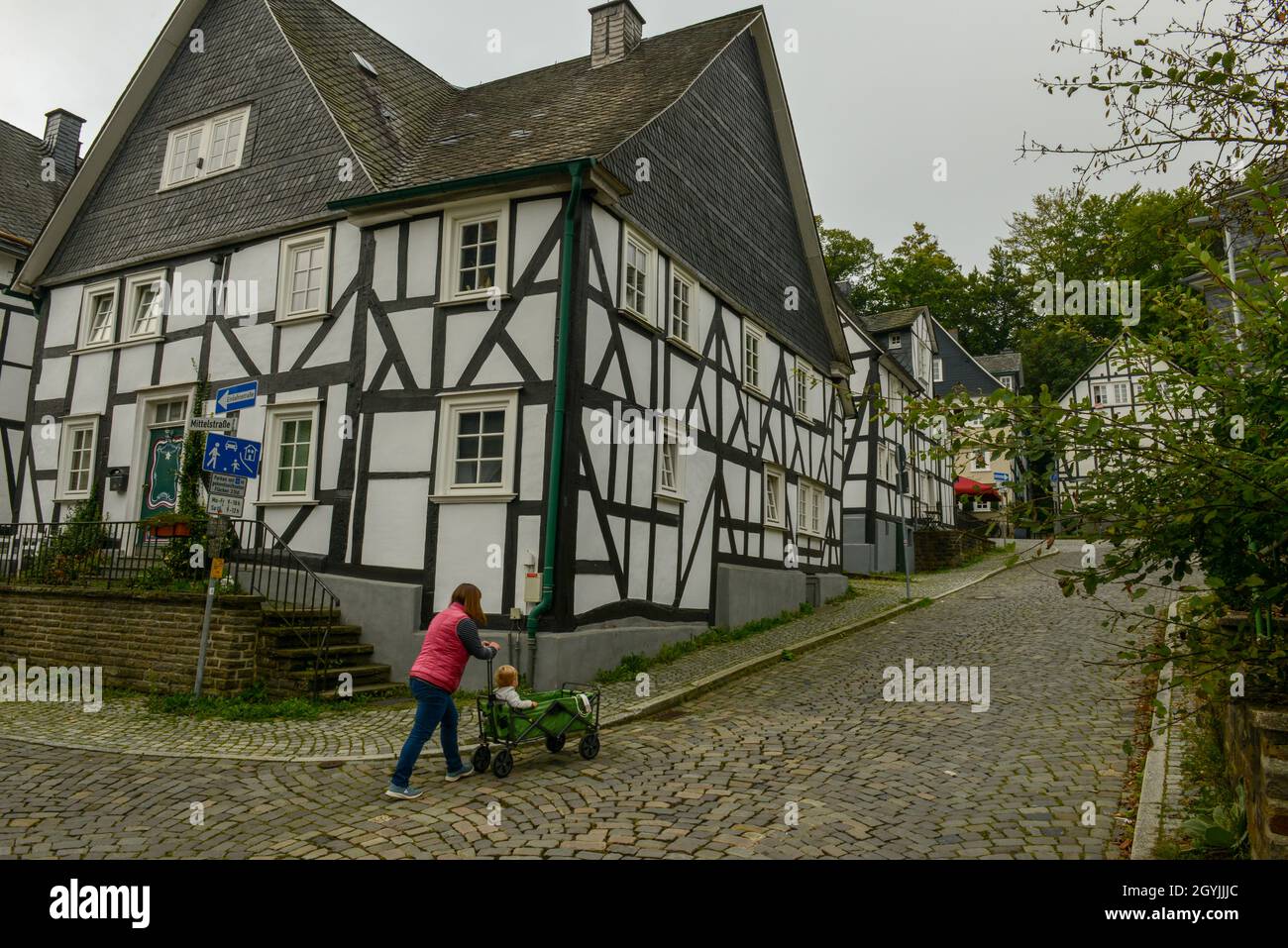 Freudenburg, Germany - 18 September 2021: the traditional houses of ...