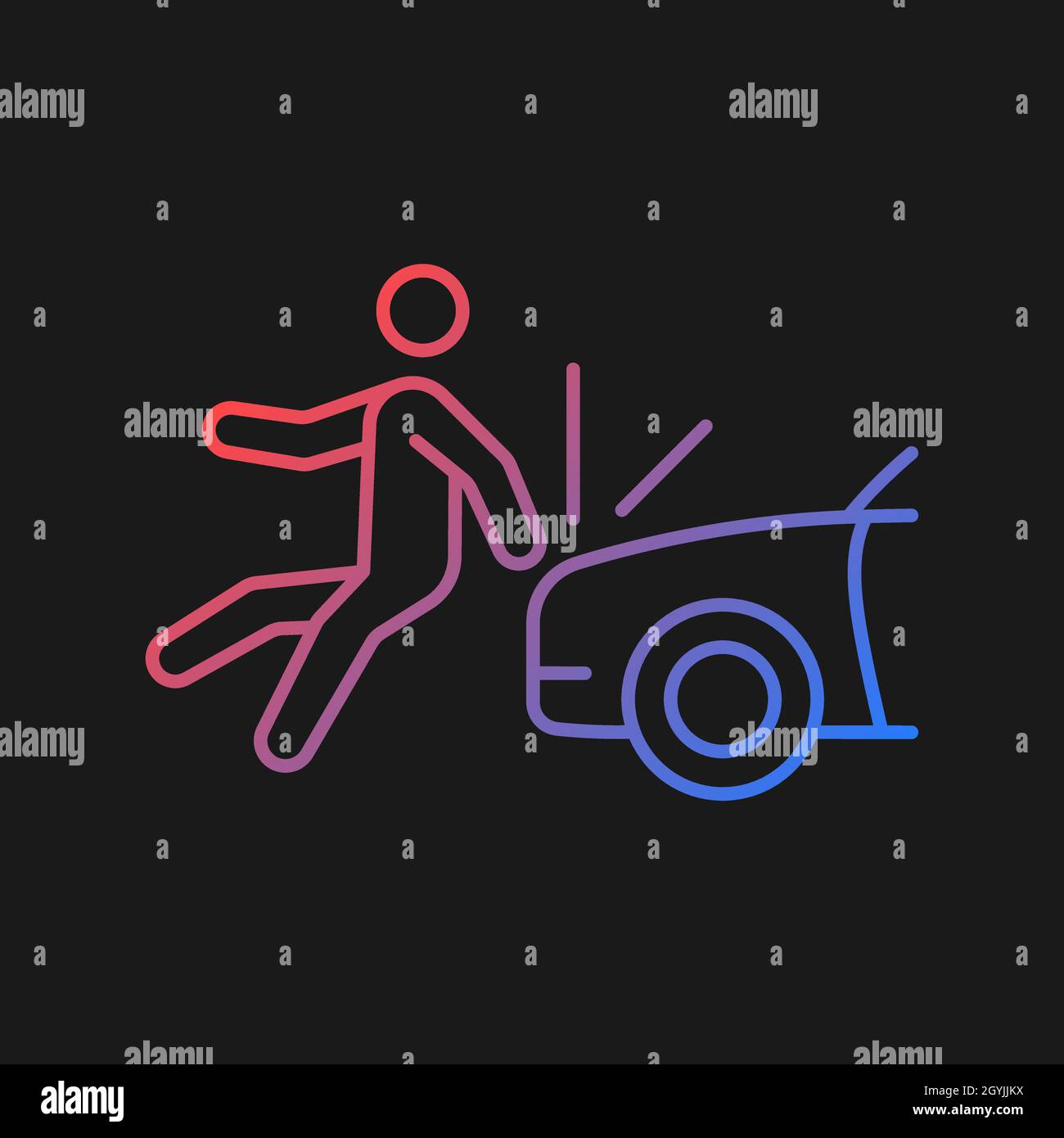Collision involving pedestrian gradient vector icon for dark theme ... Collision involving pedestrian gradient vector icon for dark theme ...