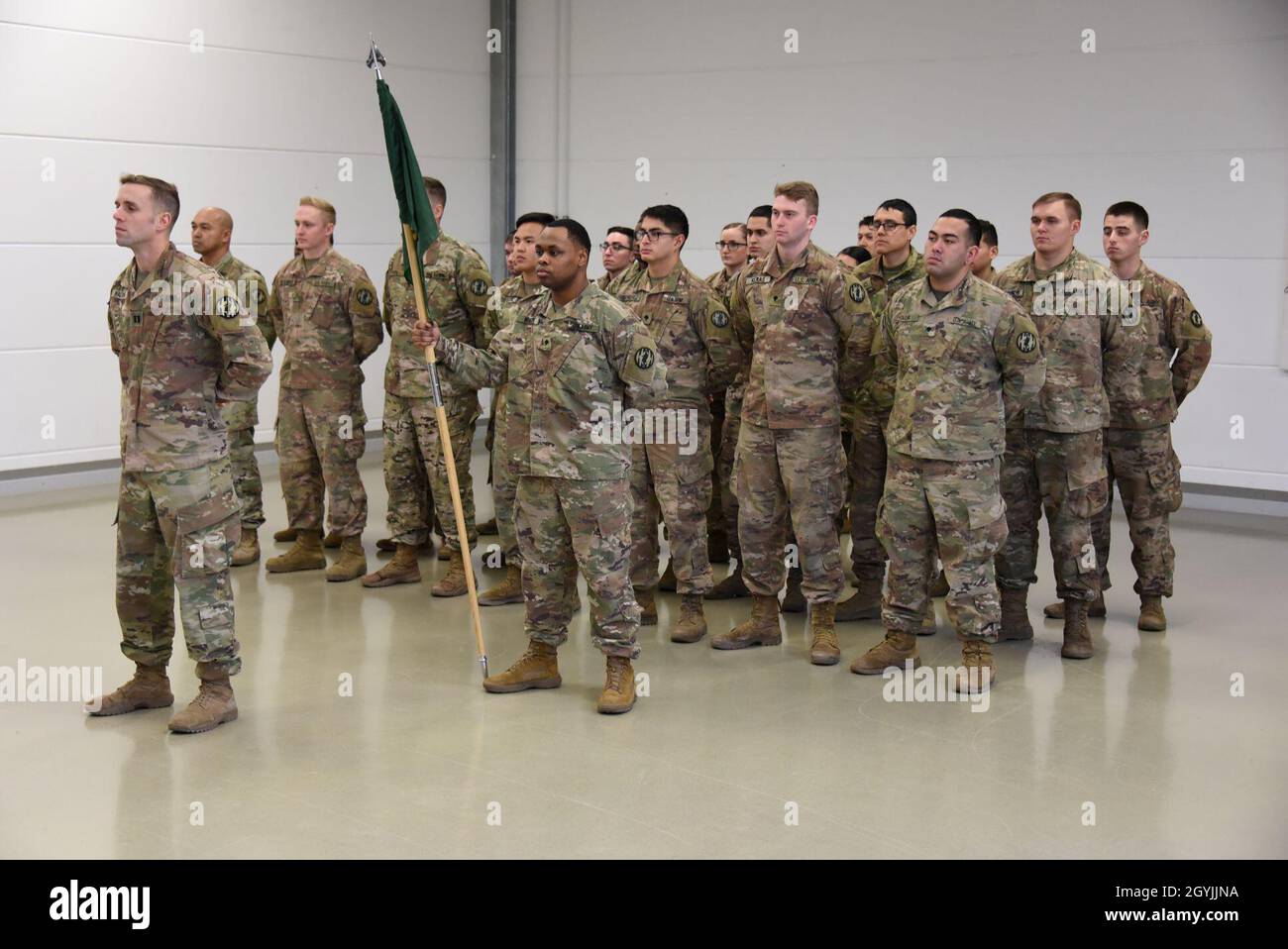 U.S. Army Capt. James Walton, left, commander of the 59th Military ...