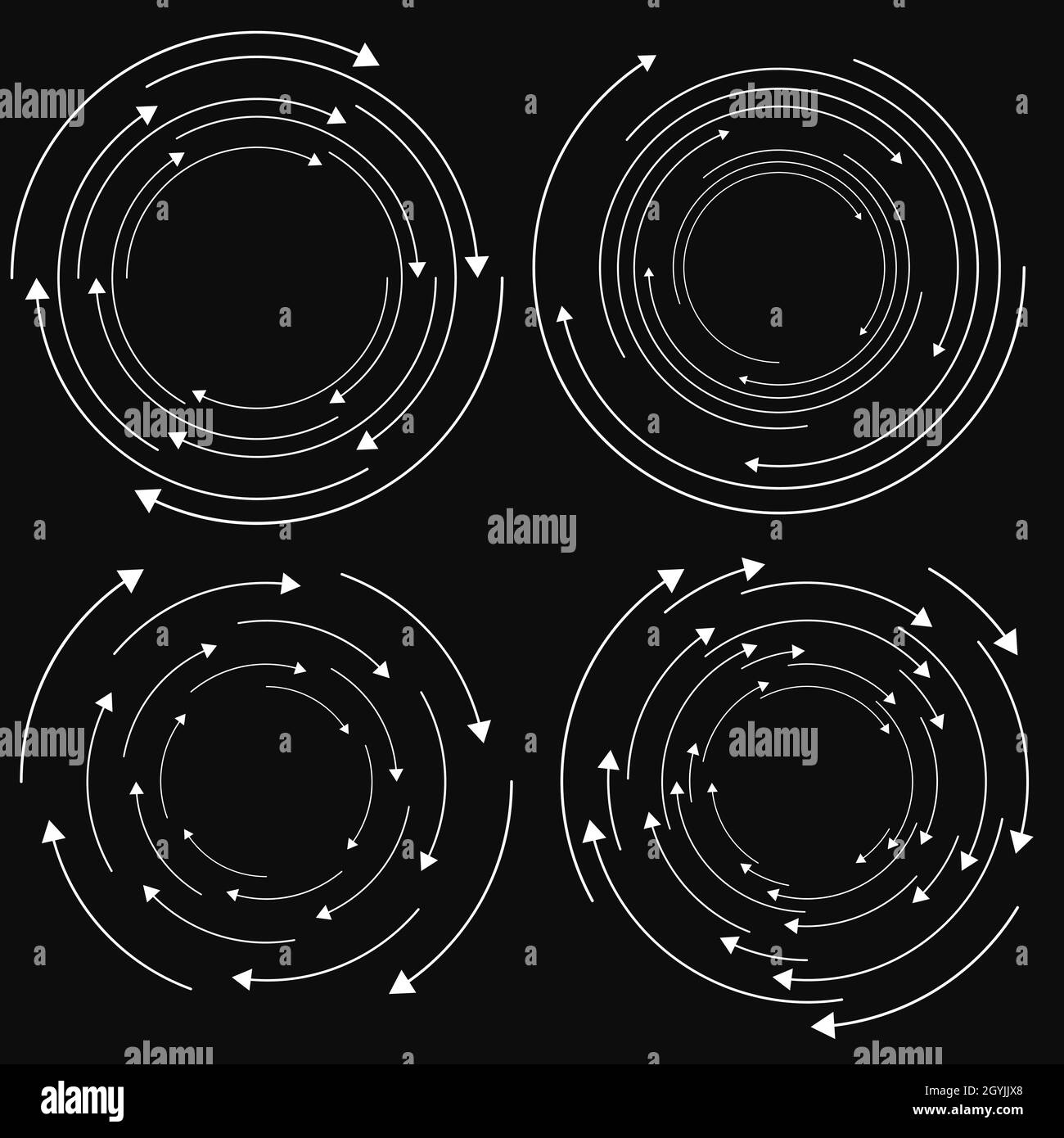 Circular arrows for steps, stages, phases concepts. Cyclic, cycle ...