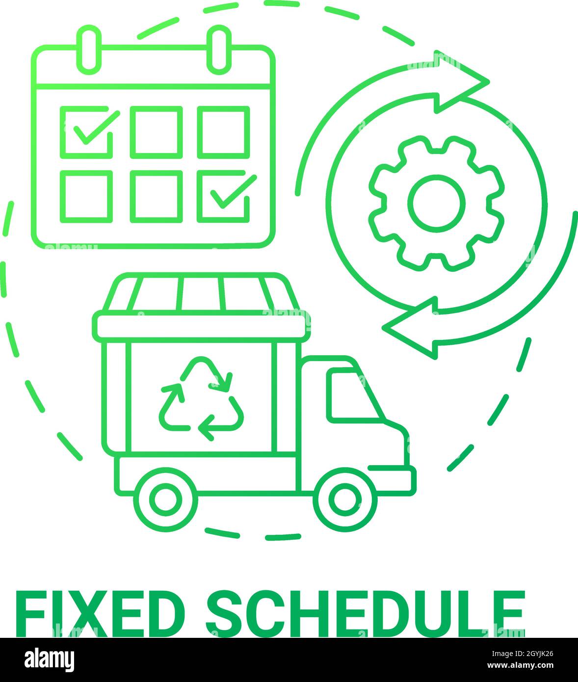 Fixed schedule green gradient concept icon Stock Vector Image & Art - Alamy